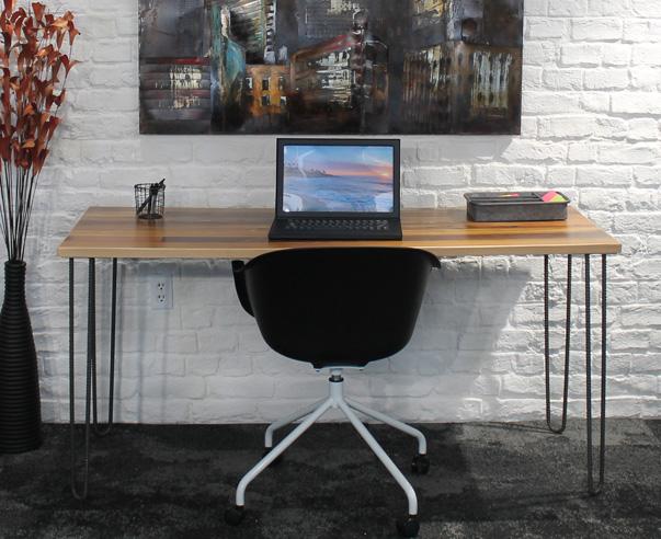 Reclaimed Wood Rebar Writing Desk – Urban 9-5